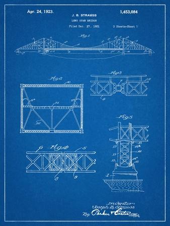 'Golden Gate Bridge Patent, Long Span Bridge' Poster | AllPosters.com