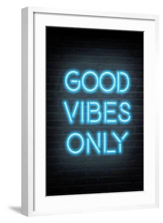'Good Vibes Only - Blue Neon' Prints | AllPosters.com