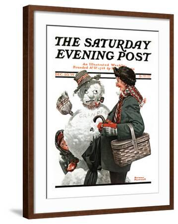 '"Gramps and the Snowman" Saturday Evening Post Cover, December 20,1919 ...