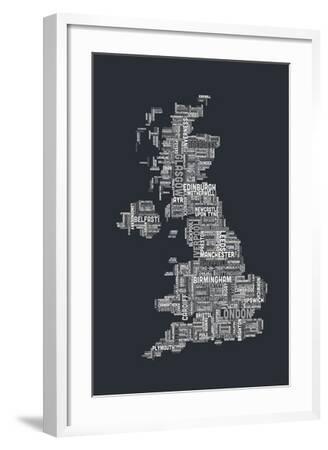 'Great Britain UK City Text Map' Prints - Michael Tompsett | AllPosters.com