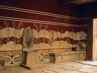 'Greece, Crete, Throne Room of Knossos Palace, Minoan Civilization ...