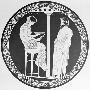 'Greek Red-Figure Painting of King Aigeus Consulting the Priestess ...