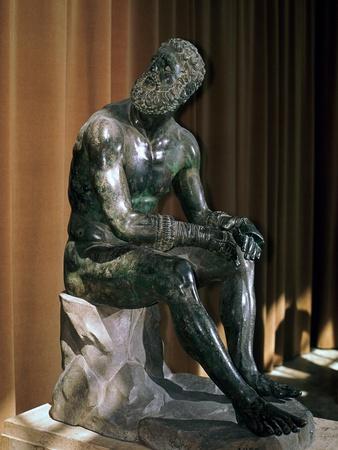 'Greek statue, the boxer of Apollonius, 1st century BC. Artist: Unknown ...
