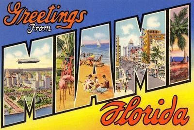 'Greetings from Miami, Florida' Posters | AllPosters.com