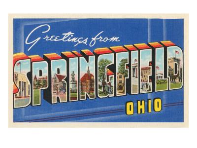 'Greetings from Springfield, Ohio' Print | AllPosters.com