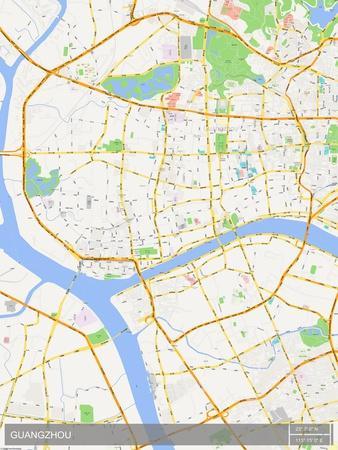 'Guangzhou, China Map' Poster | AllPosters.com