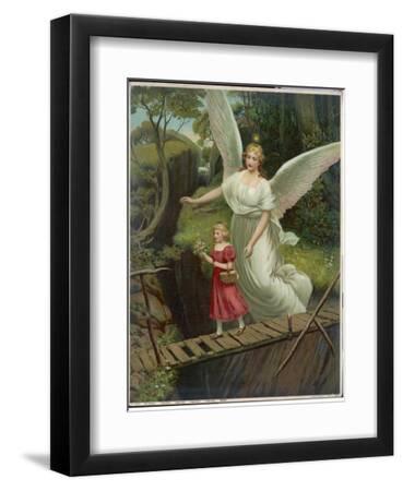 'Guardian Angel Watches Over a Child as She Crosses a Dangerous Bridge ...