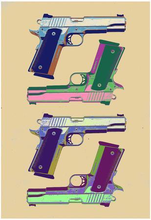 'Guns Amber Pop Art Poster' Posters | AllPosters.com