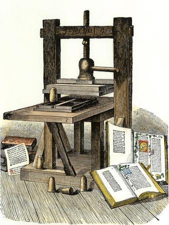 'Gutenberg's Printing Press, Mainz, Germany, 1450s' Giclee Print ...