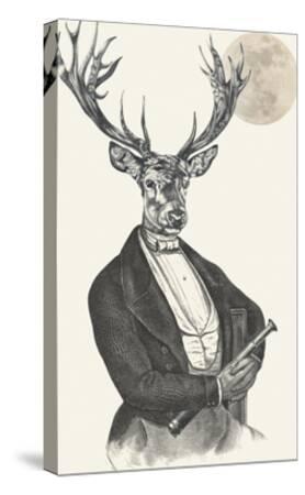 'Moon Stag' Stretched Canvas Print - Gwen Aspall | AllPosters.com
