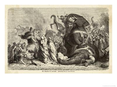 'Pyrrhus King of Epirus Invading Italy Defeats the Romans at Asculum ...