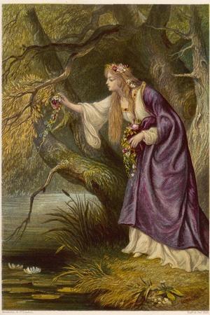 'Hamlet, Act IV Scene I: Ophelia Gathers Flowers by the Stream ...