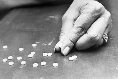'Hand Holding Pills Containing Thalidomide' Photographic Print ...