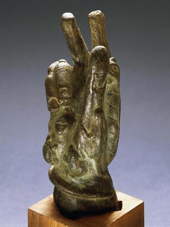 Hand-Shaped Bronze Amulet with Apotropaic Symbols Giclee Print ...