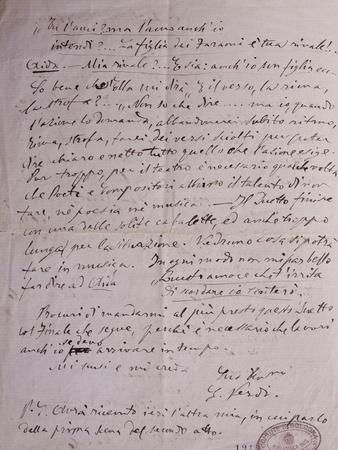 'Handwritten Letter by Giuseppe Verdi' Giclee Print | AllPosters.com