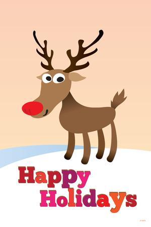 'Happy Holidays (Rudolf the Red-Nosed Reindeer)' Art | AllPosters.com
