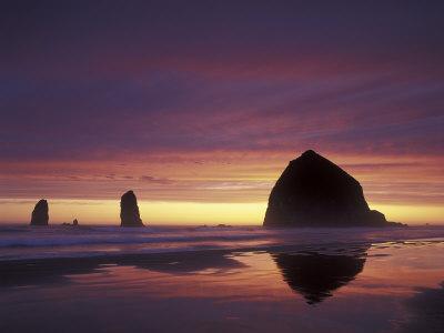 'Haystack Rock at Sunset, Cannon Beach, Oregon, USA' Photographic Print ...