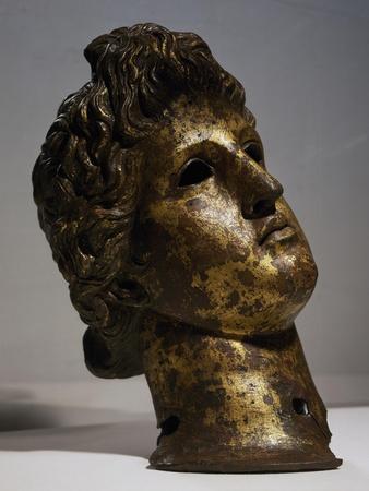 'Head of Apollo in Gilded Bronze, Replica of Work by Praxiteles ...