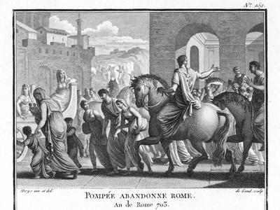 'Hearing That Julius Caesar Has Crossed the Rubicon Pompeius Flees Rome ...
