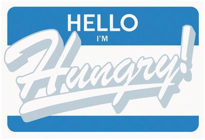 'Hello I'm Hungry (Grey on Blue)' Poster | AllPosters.com