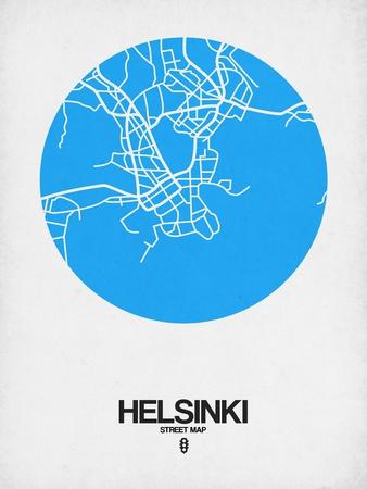 'Helsinki Street Map Blue' Posters - NaxArt | AllPosters.com