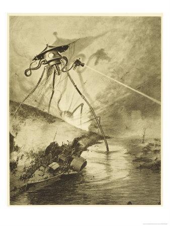 'The War of the Worlds, a Martian Fighting-Machine is Destroyed by a ...