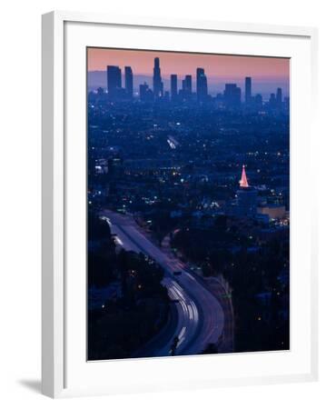 'High Angle View of Highway 101 at Dawn, Hollywood Freeway, Hollywood ...
