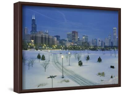 'High Angle View of Snow Covered Landscape with Buildings in the ...