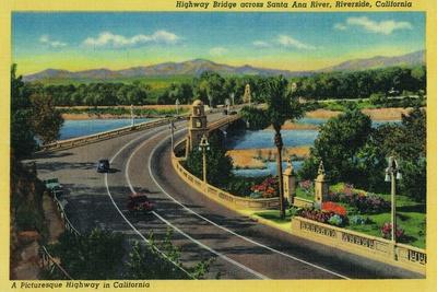 'Highway Bridge across Santa Ana River - Riverside, CA' Posters ...