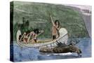 'History of Indigenous Peoples: Native Americans in a Canoe Hunting ...
