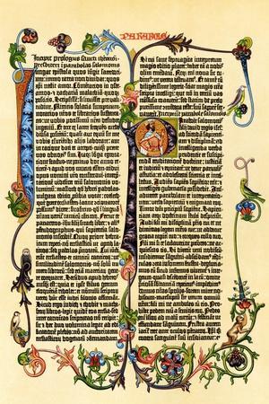 'History of Printing: Page of the Bible of Johannes Gutenberg. Bible of ...