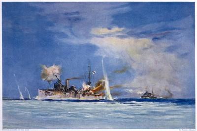 'Hms Sydney Opens Fire on the German Cruiser Emden' Posters - Maurice ...