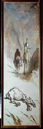 Don Quixote and the Dead Mule Illustration from the Novel by Miguel ...