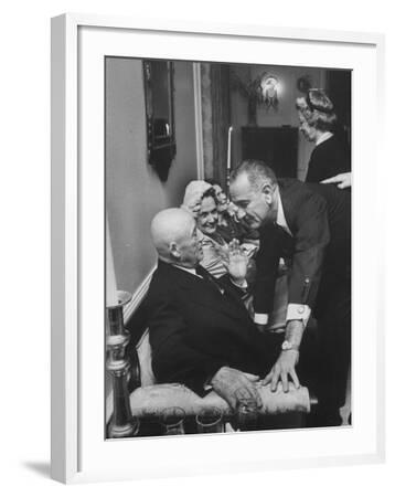 'House Speaker Sam Rayburn Talking with Senate Leader Lyndon Johnson ...