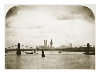 'Houses of Parliament under Construction, London, C.1858 (B/W Photo ...