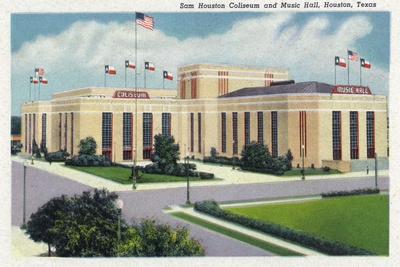 'Houston, Texas - Exterior View of the Sam Houston Coliseum, Music Hall ...