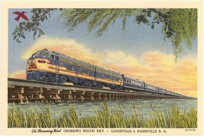 'Humming Bird Train Crossing Great Salt Lake' Posters | AllPosters.com