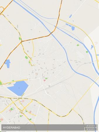 'Hyderabad, Pakistan Map' Photo | AllPosters.com