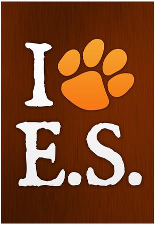 'I Heart E.S. Paw-Print Music Poster' Posters | AllPosters.com
