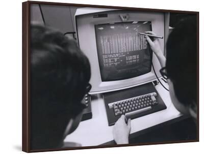 'Ibm Programmers Work at a Cathode Ray Monitor with a Touch-Screen ...