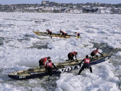 'Ice Canoe Races on the St. Lawrence River During Winter Carnival ...