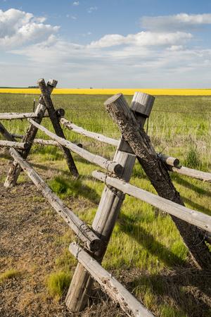 'Idaho, Camas Prairie, Wooden Fence at Tolo Lake Access Area ...