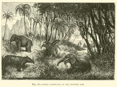 'Ideal Landscape of the Miocene Age' Giclee Print | AllPosters.com