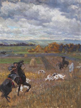 Illustration for poem Hunting with hounds by Nikolay Nekrasov, Early ...