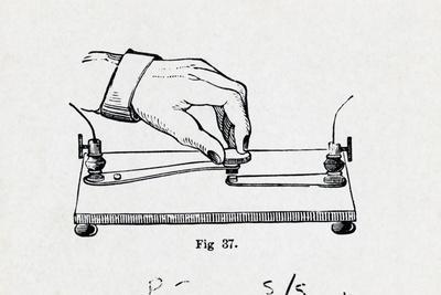 Illustration of a Hand Operating Early Telegraph Giclee Print ...