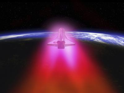 'Illustration of a Space Shuttle Re-Entering the Earth's Atmosphere ...