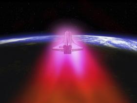'Illustration of a Space Shuttle Re-Entering the Earth's Atmosphere ...