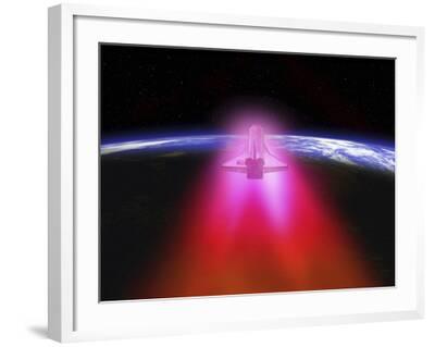 'Illustration of a Space Shuttle Re-Entering the Earth's Atmosphere ...