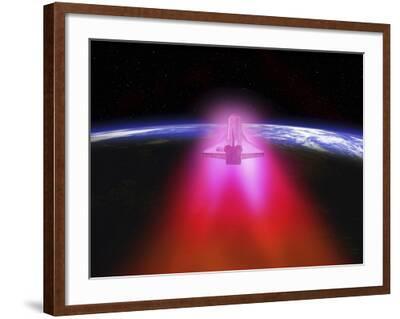 'Illustration of a Space Shuttle Re-Entering the Earth's Atmosphere ...