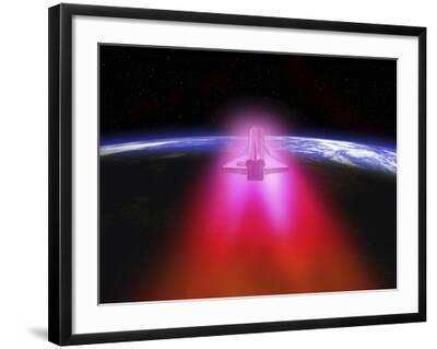 'Illustration of a Space Shuttle Re-Entering the Earth's Atmosphere ...